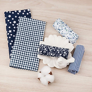 HOULIFE 5-10 PCs 100% Cotton Floral Printed Handkerchief Elegant Hankies for Women Ladies Girls Wedding Party