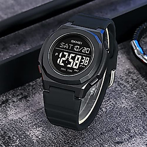 CakCity Mens Digital Watch Outdoor Sports Watches for Men Unisex Womens Digital Chronograph Silicone Strap Watch 50M Waterproof