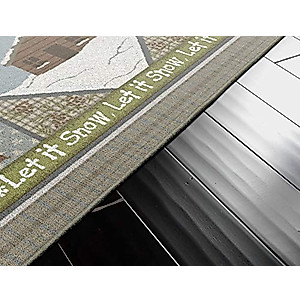 Brumlow MILLS Snow Cabin Washable Let It Snow Print Indoor or Outdoor Holiday Rug for Living or Dining Room Mat, Bedroom Carpet and Kitchen Runner Rug, 30" x 46", Neutral