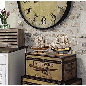 SAILINGSTORY Wooden Model Ships Sailing Ship Model Sailboat Decor Mayflower, Victory 9.5" Set of 2 Pack