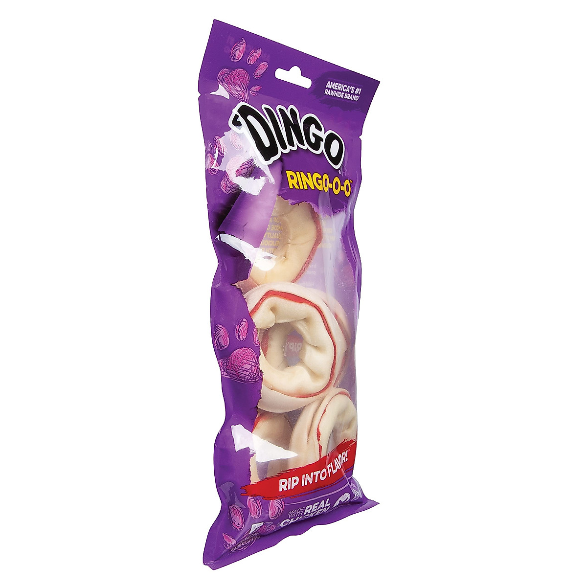 Dingo Ringo-o-o 5 Count, Ring-Shaped, Rawhide Chew For All Dogs