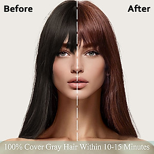 Fvquhvo Dark Brown Hair Color Shampoo for Gray Hair - Instant Hair Dye Shampoo 3 in 1 for Men & Women - Herbal Ingredients Safe to Use - 16.90 Fl Oz