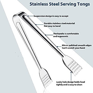 8 Pack Serving Tongs by Tcoin, 7 Inch Functional Small Tongs for Serving Food for Parties and Holiday Get-togethers, Food Tongs Buffet Tongs Appetizer Tongs Kitchen Tongs,Versatile and Durable