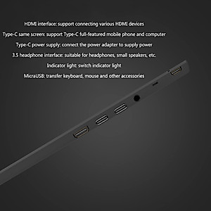 Portable Monitor, 15.6 Inch, 1920×1080 FHD, IPS Monitor Screen, Portable Screen, Dual Built-in Speaker