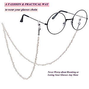 KAI Top Mask Lanyard Chain Face Mask Holder Chain Freshwater Pearl Eyeglasses Chain Sunglasses Chain for Women Girls Men