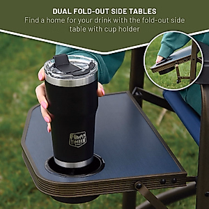 TIMBER RIDGE Director Chair, 16.54" x 37.8" x 35.04", Blue