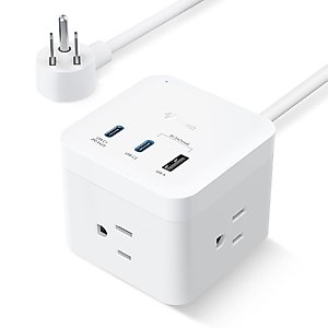 GONEO Power Strip with USB C Ports - 30W High-Speed Charging Station with 3 Outlets, 2 USB C Ports for iPhone 14/13 Series, 5 ft Extension Cord, Travel Home Office Cruise Essential
