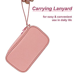 Bevegekos Tech Organizer Travel Case, Carry On Essentials Pouch Bag for Electronics & Accessories (Light Pink, Medium)