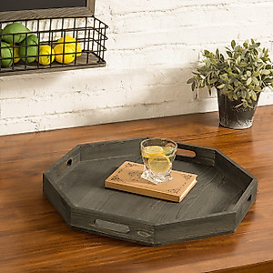 Vintage Gray Wood Serving Tray - MyGift