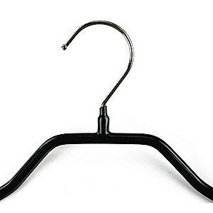 Mawa by Reston Lloyd BodyForm Series Non-Slip Space-Saving Clothes Hanger with Bar for Pants, 16-1/2", Style 42/LS, Set of 5, Black