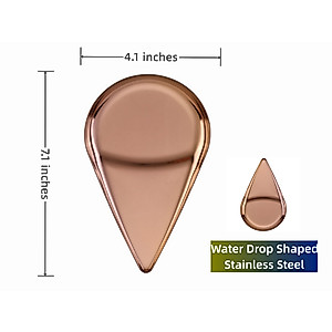 Stainless Steel Spoon Rest for Stove Top, Cute Spoon Rest for Kitchen Counter, Cooking Spoon Holder for Kitchen Counter, Utensil Rest for Spoon Spatula Ladle or Tong, 1 PCS (Raindrop, Rose Gold)