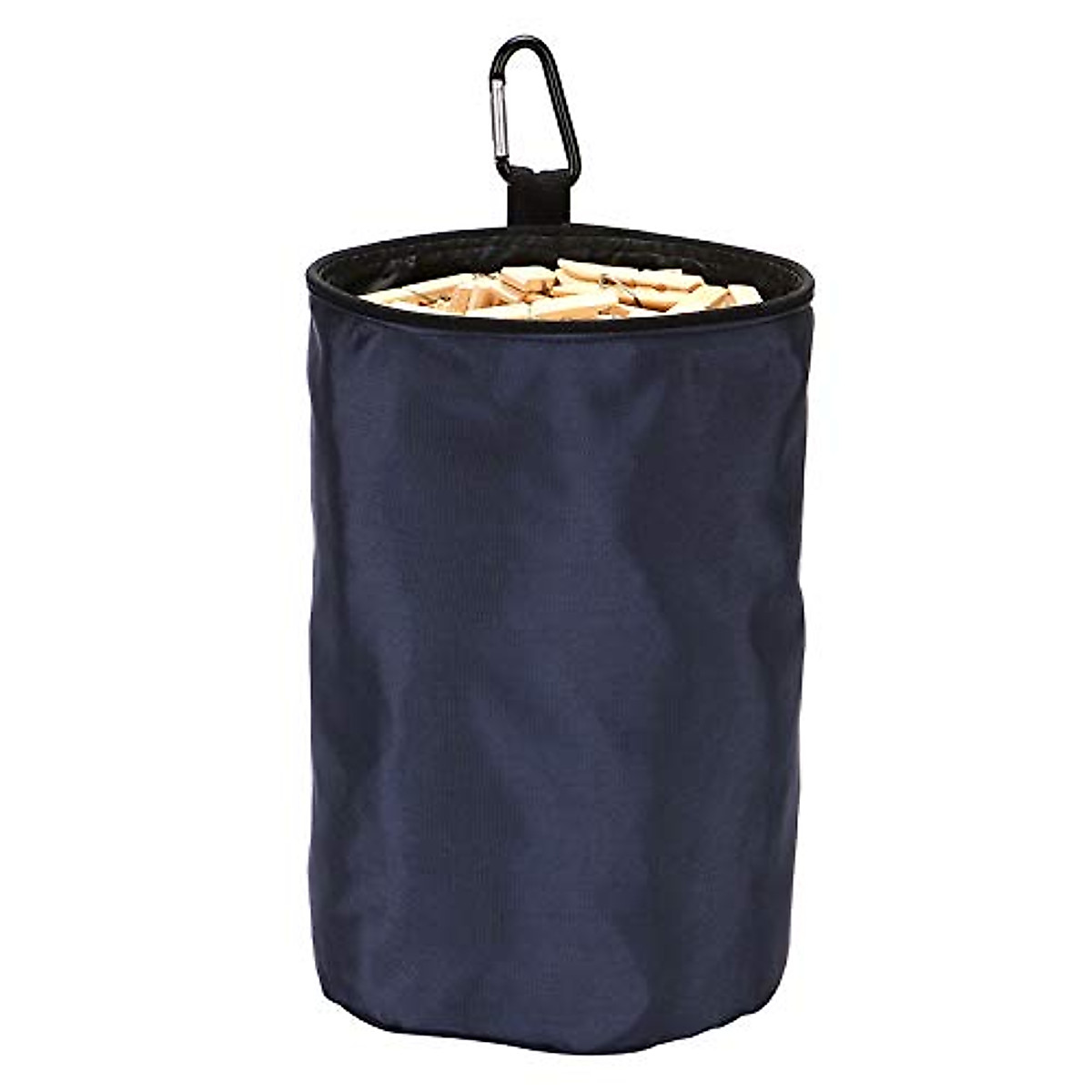 Clothespins Bag Hanging Clothesline Peg Organizer Storage Bags,Dust-Proof (Navy Blue)