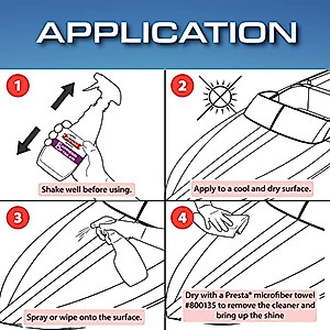Presta Marine & RV Express Detail - Easy-to-Use Premium Gloss Enhancer/Remove Fingerprints, Smudges, and Dirt/Leaves a Protective Shine Against Salt, Sun & Weathering / 22 Oz. (166622)