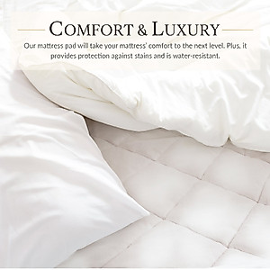 Beckham Hotel Collection Luxury Microfiber Mattress Pad - Quilted, Hypoallergenic, and Water-Resistant - Twin XL