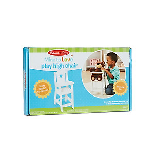 Melissa & Doug Mine to Love Wooden Play High Chair for Dolls, -Stuffed Animals - White (18H x 8W x 11D Assembled)