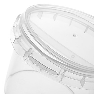 KEILEOHO 30 PCS 10 OZ Clear Plastic Bucket with Lids and Handle, Ice Cream Tub Containers, Round Plastic Pail Container, Freezer Food Storage Containers, Storage Containers for Snacks Food Fruit