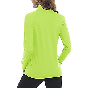 MAGCOMSEN Women's Lightweight Workout Jackets UV Protection Jacket Long Sleeve Shirts Running Fishing Hiking Shirts Fluorescent Yellow XL