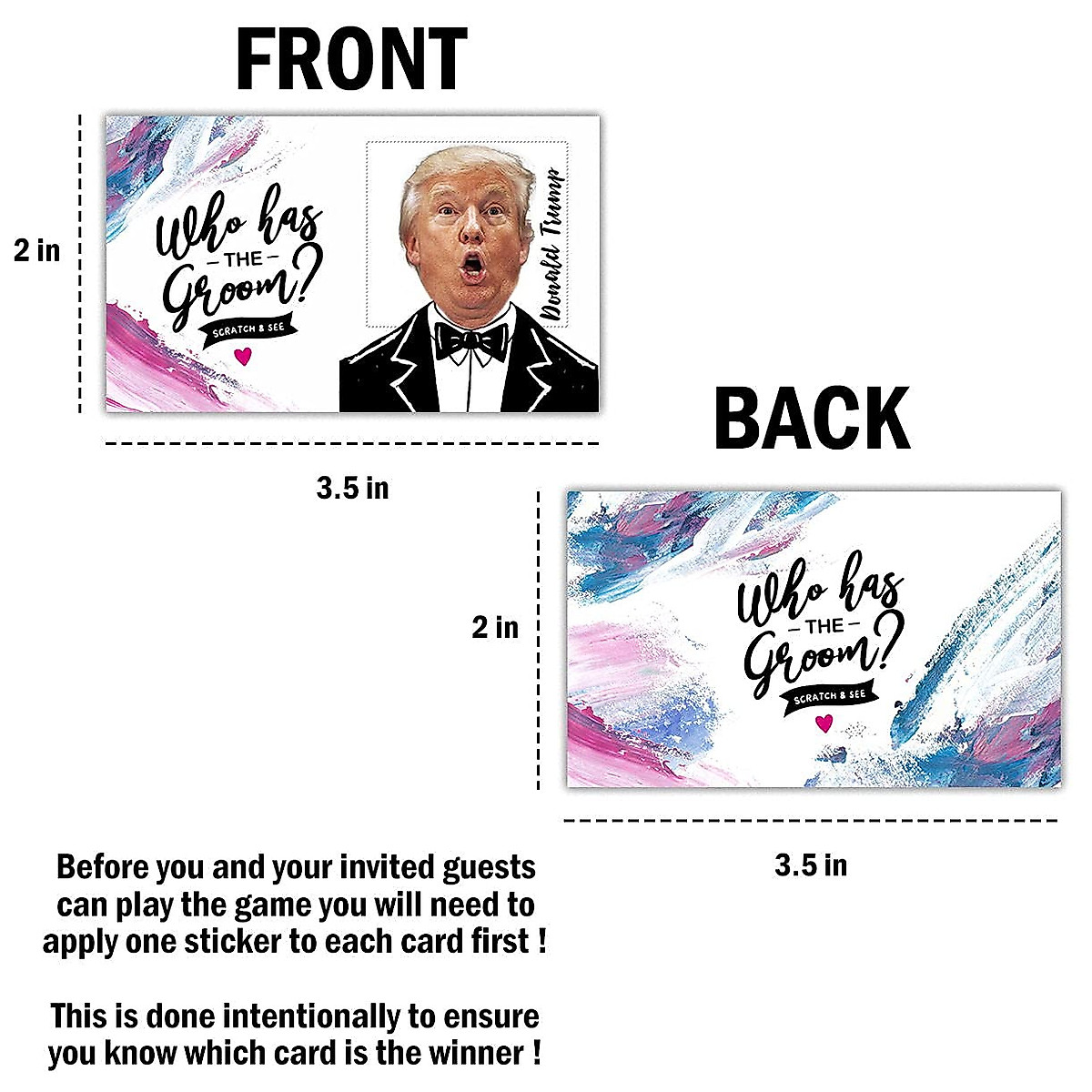 Nopoben Bridal Shower Games - Who Has The Groom Scratch Off Celebrity Cards, Bachelorette Party Games Supplies – 36 Cards(XL02-bishua) White, 16 Plus