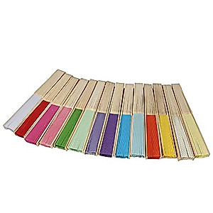 Hztyyier Folding Fan, Handheld Folding Paper Fan with Bamboo Fan Bone Gift for Wedding Festival Party, Performance Decoration (White)