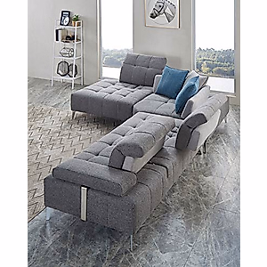 Limari Home Caprock Sectional Sofa, Gray