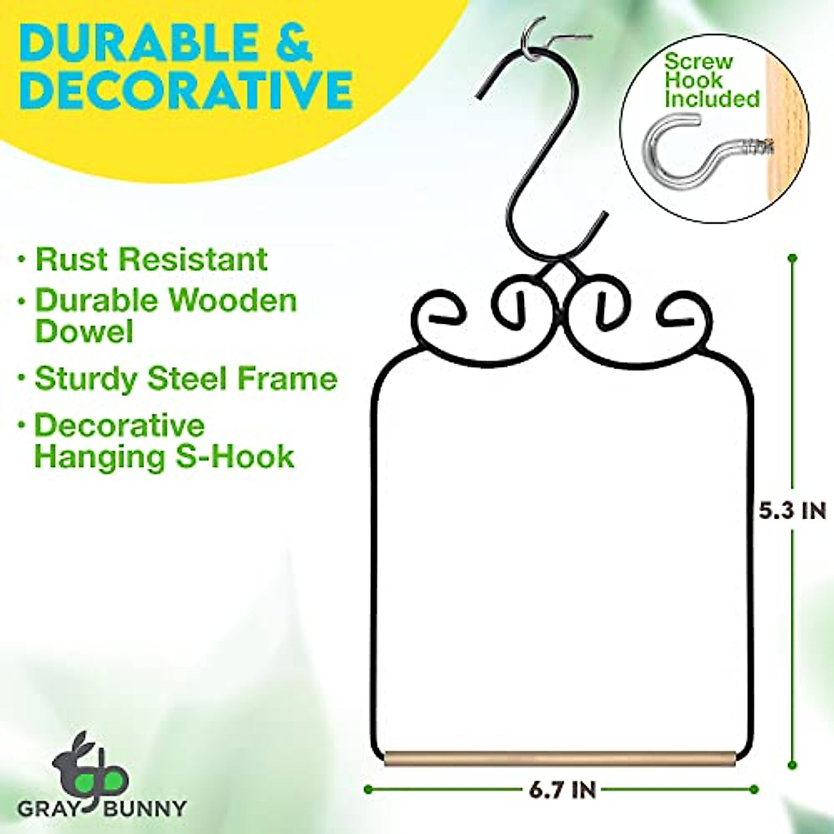 Premium Hummingbird Swing, Rust Resistant Metal Frame, Wooden Dowel, Humming Bird Perch Feeder Accessory, Birdswing For Outside