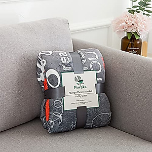 Funny Sister Blanket Birthday Gifts | Luxurious Sister Blanket with Loving Messages for Sister Birthday Gifts | Snuggly Soft Fleece Blanket Sister Gifts from Sister | 50" X 60" (Sherpa Fleece, Grey)