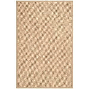 SAFAVIEH Natural Fiber Collection 2' x 3' Maize / Linen NF141B Border Sisal Accent Rug