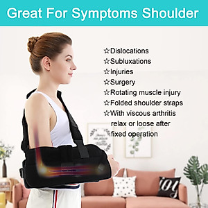 TANDCF bestlife Shoulder Abduction Sling with Removable Pillow & Exercise Ball, Shoulder & Arm Sling Immobilizer for Injury Support, Rotator Cuff, Surgery, Dislocated, Sublexion, Broken Arm