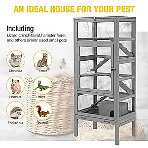 Aivituvin Ferret Cage Rat Cage for Chinchilla, Lizard,Squirrel, Chameleon,Gerbils and Other Small Animals
