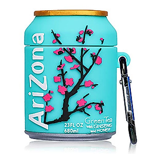 Oqplog for Airpod 2/1 for AirPods Case 3D Cute Fun Cartoon Fashion Funny Air Pods 2&1 Cover Design for Girls Women Teen Boys Kids Unique Kawaii Trendy Food Soft Silicone Cases – Arizona Green Tea