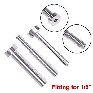 CKE Cable Railing kit Invisible Turnbuckle 1/8" 20 Pairs Swage Threaded Stud Hex Head Fitting Receiver Terminal for Wood & Metal Post
