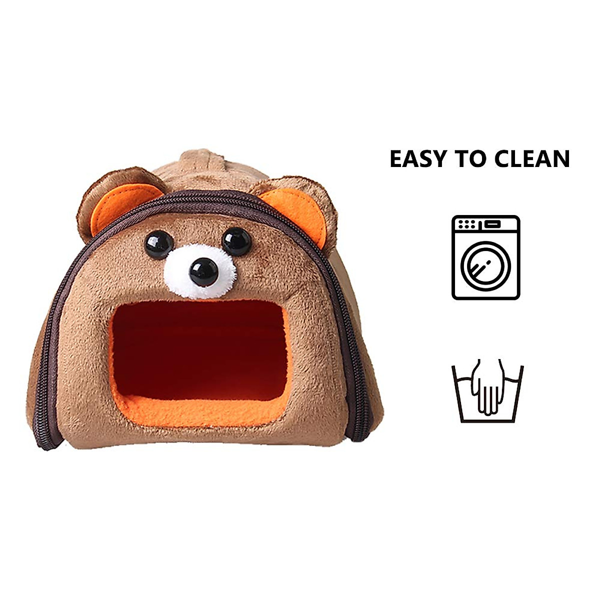 Chinchilla Guinea Pigs Bed Small Animal Mini House Ferrets Squirrel Hedgehogs Bearded Dragon Rabbits Dutch Hamsters Nest (L, Brown)