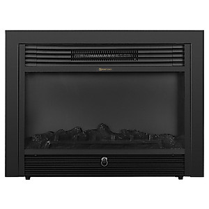 XtremepowerUS Electric Fireplace Insert w/Remote & Timer 28.5" 1500W Adjustable 3D Flame Space Heater Wall Firebox Indoor Stove Room Fake Place