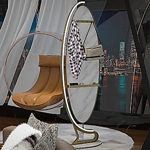 ANYHI 73 x 23 Inch Standing LED Mirror Full Length, Full Length Mirror with Lights, 360°Swivel Large Full Body Mirror with Lights, Lighted Free Standing Up Floor Mirror Full Length (Gold)