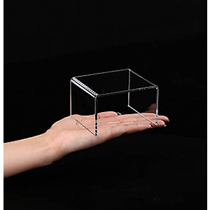 Jusalpha 6 -Piece Strong Clear Acrylic Rectangular Riser For Retail, Shelf Showcase Fixtures for Jewelry, Display Stand for Amiibo Funko POP Figures, Cupcakes, Food Display (2)
