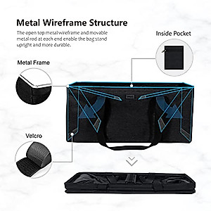 NPBAG Extra Large Utility Tote Bag with Wireframe, Oversized Collapsible Reusable Grocery Shopping Bag, Standable Waterproof Pool Beach Bag, Basket for Storage