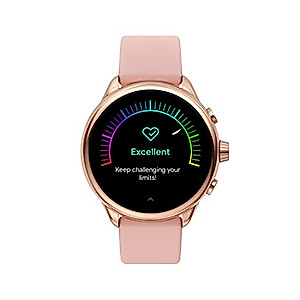 Fossil Unisex Gen 6 44mm Wellness Edition Touchscreen Silicone Smart Watch, Color: Rose Gold, Blush (Model: FTW4071V)