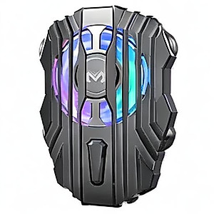 TYROCX Lattest PUBG Mobile Phone USB Cooling Fan Cooler Adjustable Portable Radiator Gaming Holder Heat-Sink for Phone for BGMI Gaming Pubg COD FreeFire With RGB Light(Black)