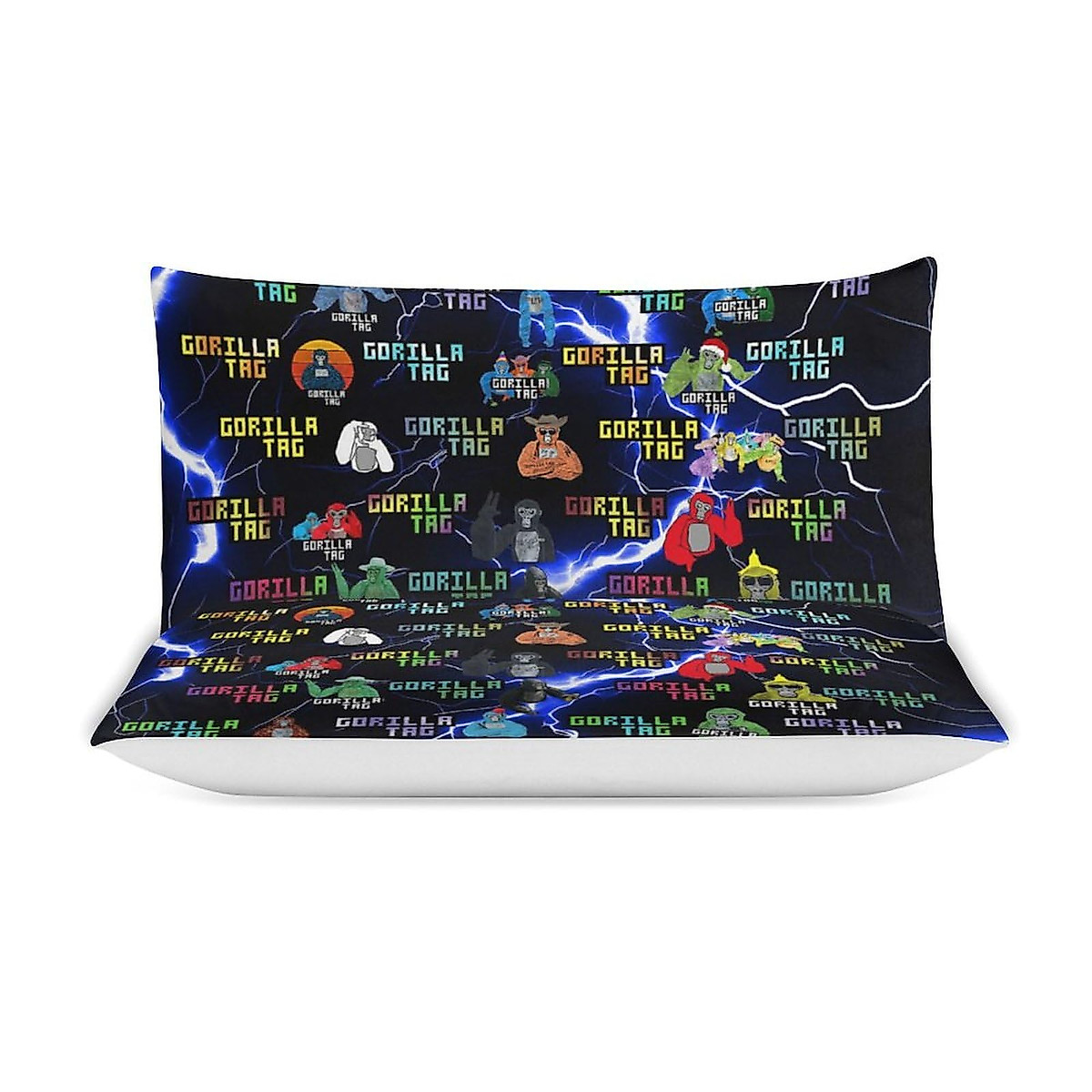 Generic Gorilla Tag Bed Duvet Cover VR Game Cartoon Bedding Set 3D Lightweight 3 Piece Quilt Set, 1 Duvet Cover and 2 Pillowcases for Kids Boys Girls 90""×90"", Queen