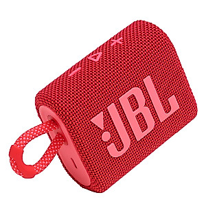 JBL Go 3: Portable Speaker with Bluetooth, Built-in Battery, Waterproof and Dustproof Feature - Red (JBLGO3REDAM)