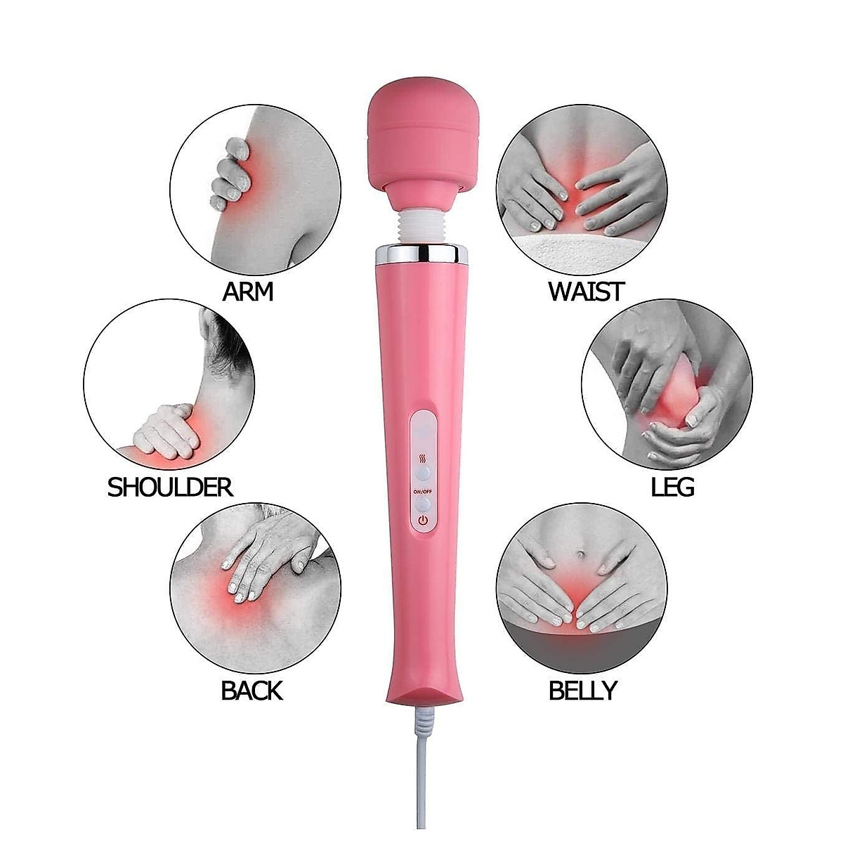 Finever Power Massagers Tool Electric Foot Neck Back Hand Leg Arm Shoulder Massage Aches Sports Recovery for Women (Pink Big and Pocket Massager)