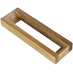 MyGift Natural Solid Acacia Wood Vinyl Album Record Holder Storage Shelf, Wall Display Rack with Angle Design, Set of 2