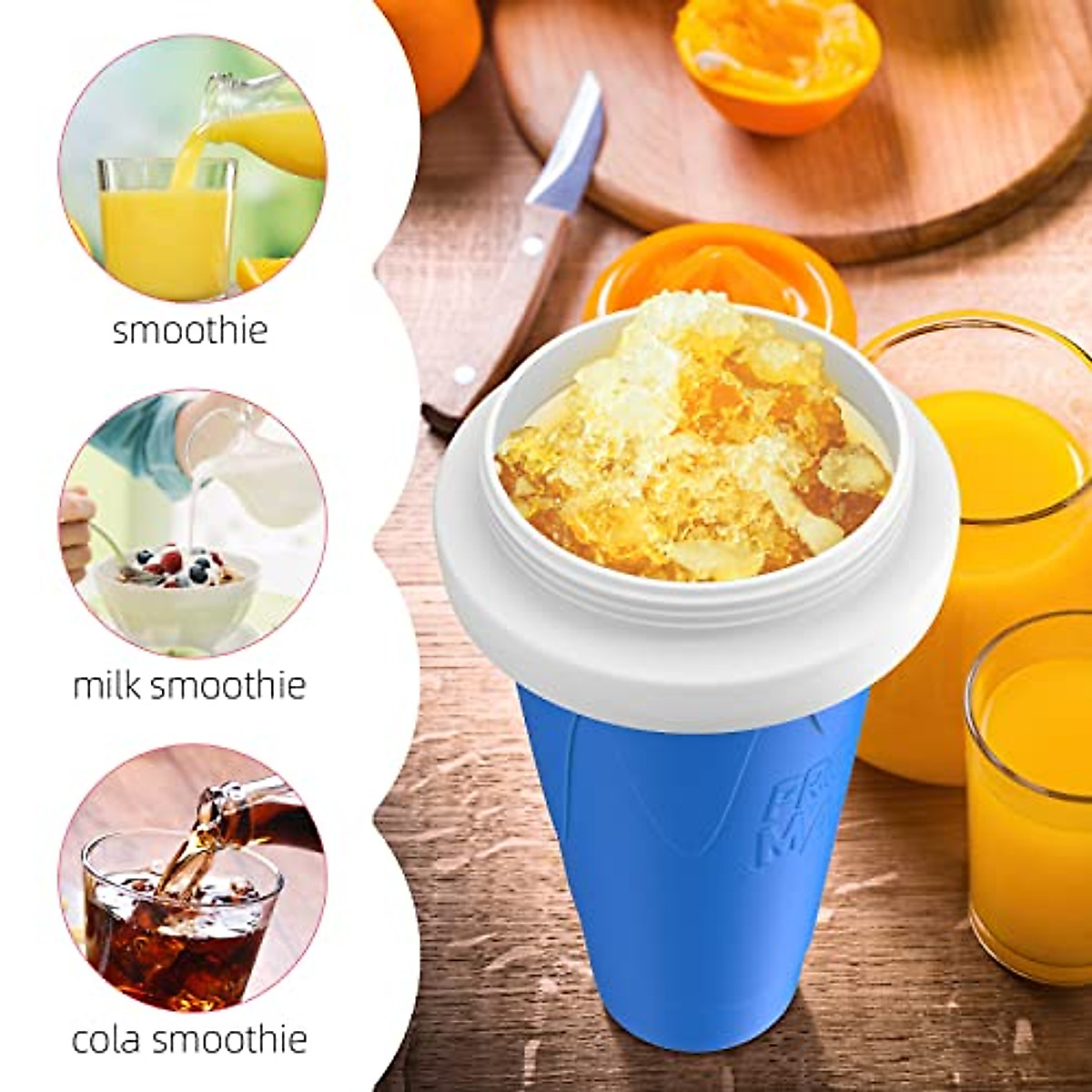 Slushy Maker Cup, Slushy Cup TIK Tok Frozen Magic Squeeze Cup Cooling Maker Cup Quick Frozen Smoothies Cup Ice Cream Maker Cup for Children