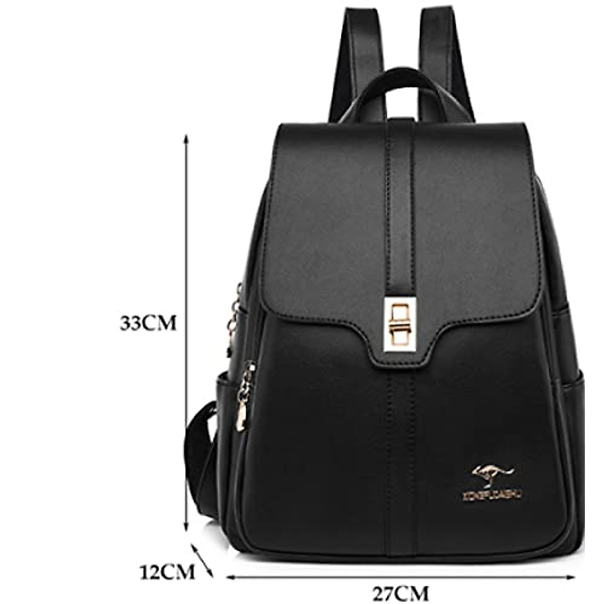 Anti-theft Backpack Purse Ladies Shoulder Bag Soft Leather Backpack Ladies Backpack Ladies Large Capacity Bag,Black Backpack,27 * 12 * 33CM