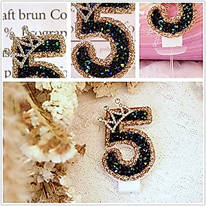 Saododku Birthday Candles for Cake, 0123456789 Number Candles for Birthday Cakes with Sparklers, 3.15" Large Cake Candles for Baby Girl/Boy Birthday, or Wedding Party Decorations(5#)