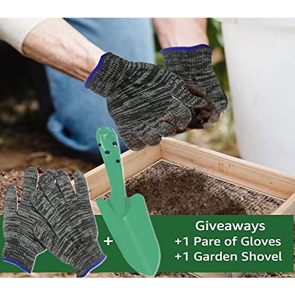 Soil Sifter, Dirt Sifter for Gardening, Compost Sifter, Garden Sieve, Light Wood Sifter for Rocks, Screen Sifter Top Soil/Peat Moss/Worm/Leaves/Loam Soil/Sand,Great Garden Tool for Plants & Vegetables