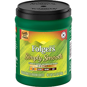 Folgers Simply Smooth Decaf Coffee Mild 4 Pack , Mild Roast, 11.5 Ounce (Packaging May Vary) - 4 Pack Bundle