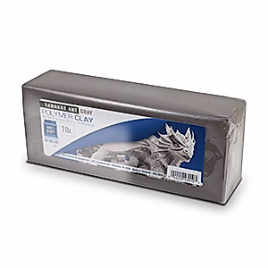 Sargent Art Polymer Gray Baking Clay, 1 pound block, Easy to Use and Soften, Safe & Non-Toxic, Used for all types of Clay Sculpting Projects & Crafts