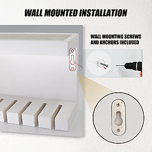 Yamahiko Belt Storage Organizer for Closet, Belt Hanger Wall Mounts with Double Shelving Platform, Universal Belt Rack Holder for Closet, Wall Closet Organizer Belt Hanger Rack for Men Women, White