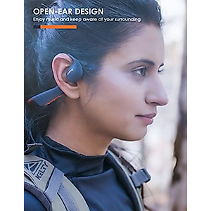 Oraimo Open Ear Headphones, Wireless Earbuds for Android & iPhone, Open Ear Earbuds, Built-in Mic,Sweat/Splash Proof, 16 Hrs Music Play, for Running Cycling Climbing with Deep Base